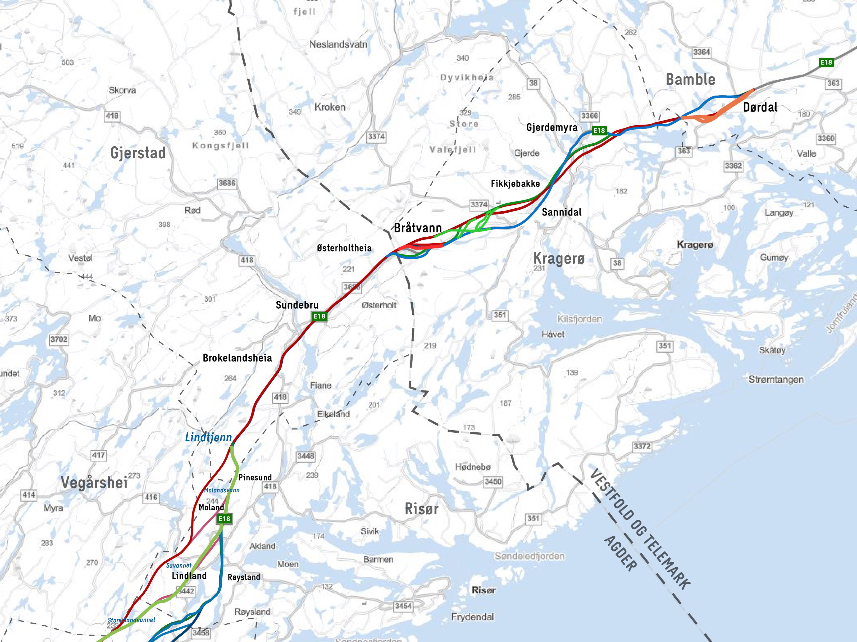 NLA - E18 Tvedestrand – Bamble: Miljøindikatorrapport